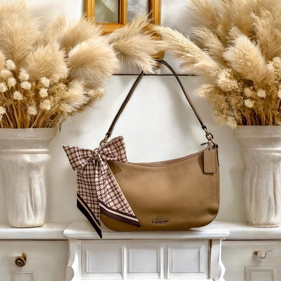 Coach | Bags | Coach Chelsea Pebble Leather Shoulder Bag Dark Taupe ...